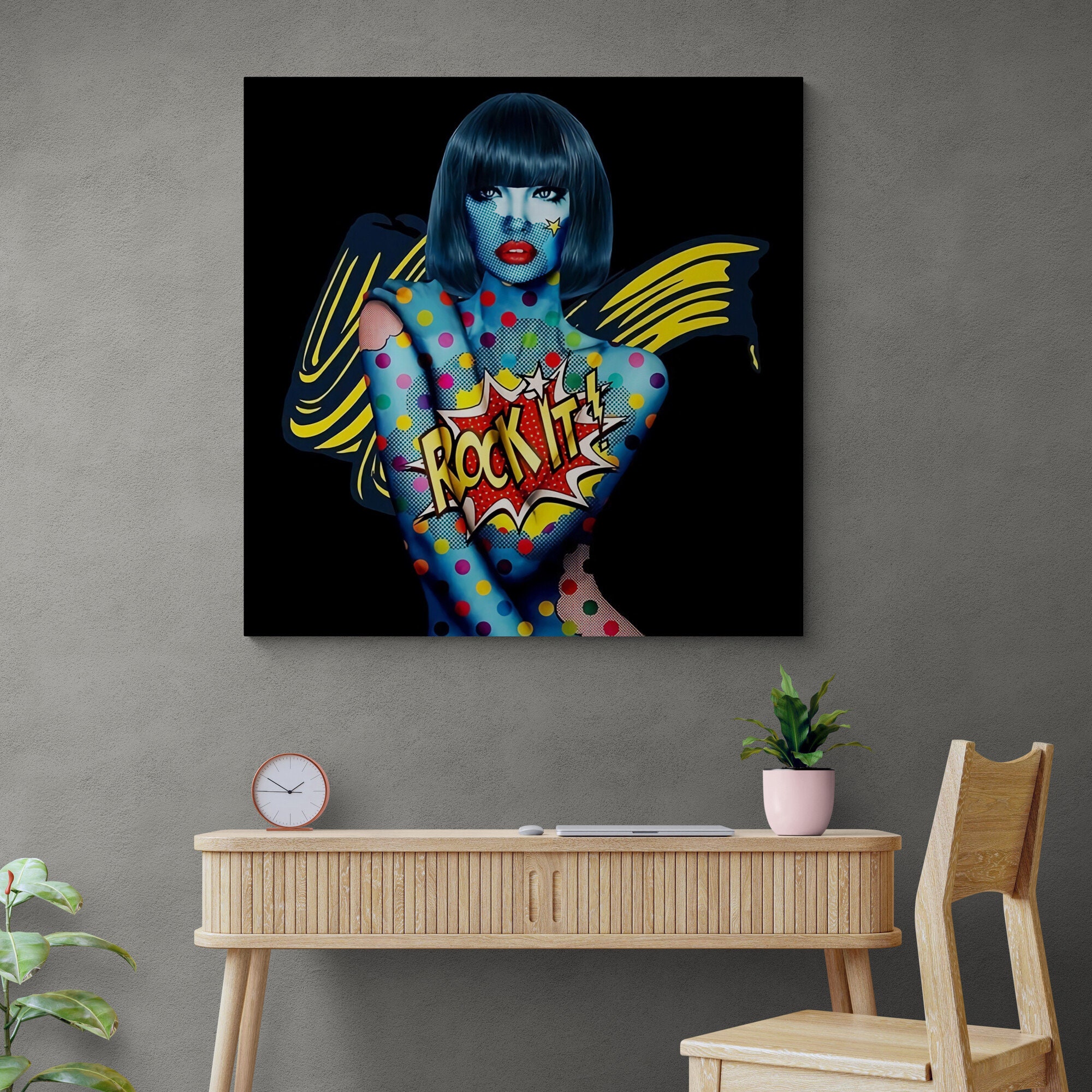 ROCK IT Pop Art Sexy Woman Wall Art Colorful Woman Body - Etsy
