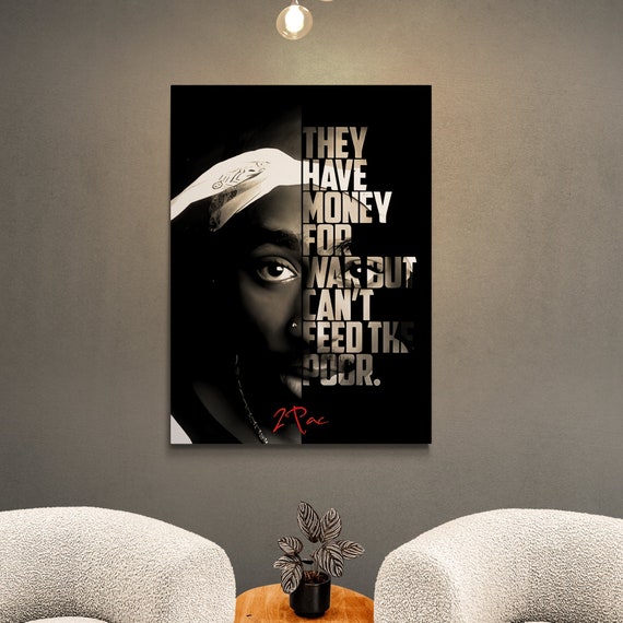 Tupac Framed Canvas 2pac Wall Art West Side Canvas Rapper - Etsy
