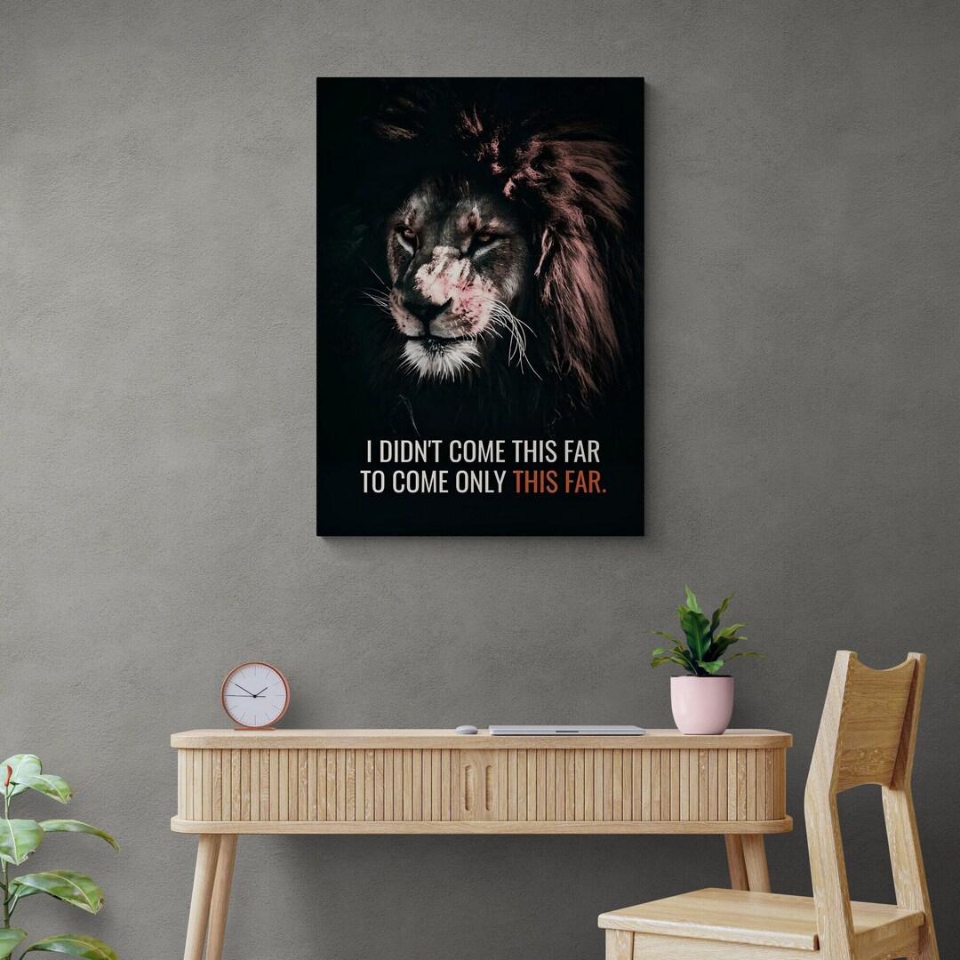 Wild Lion Success Wall Art, Motivational Framed Canvas, Lion Success ...
