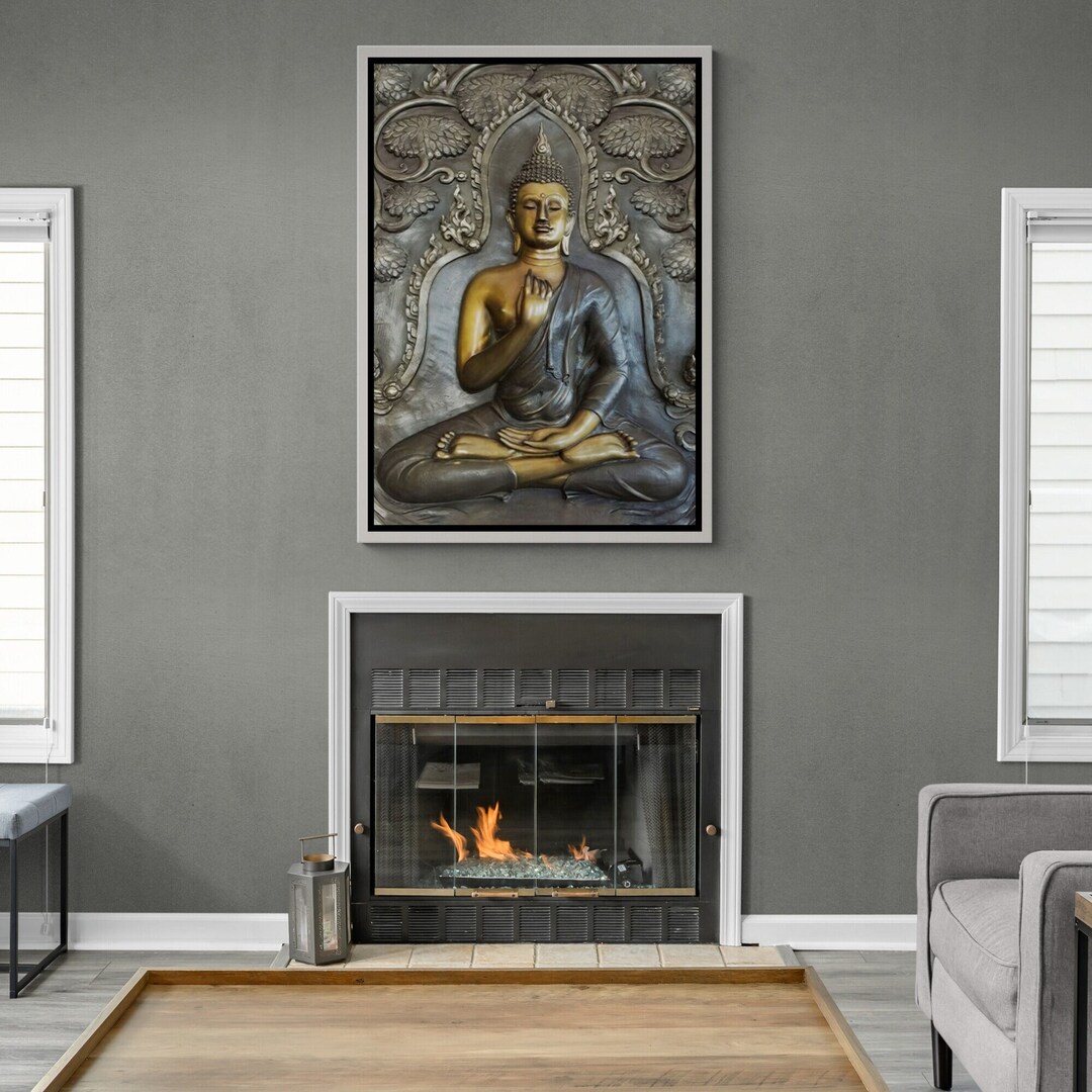 Buddha Framed Canvas, Meditation Wall Art, Asian Canvas, Gift for ...