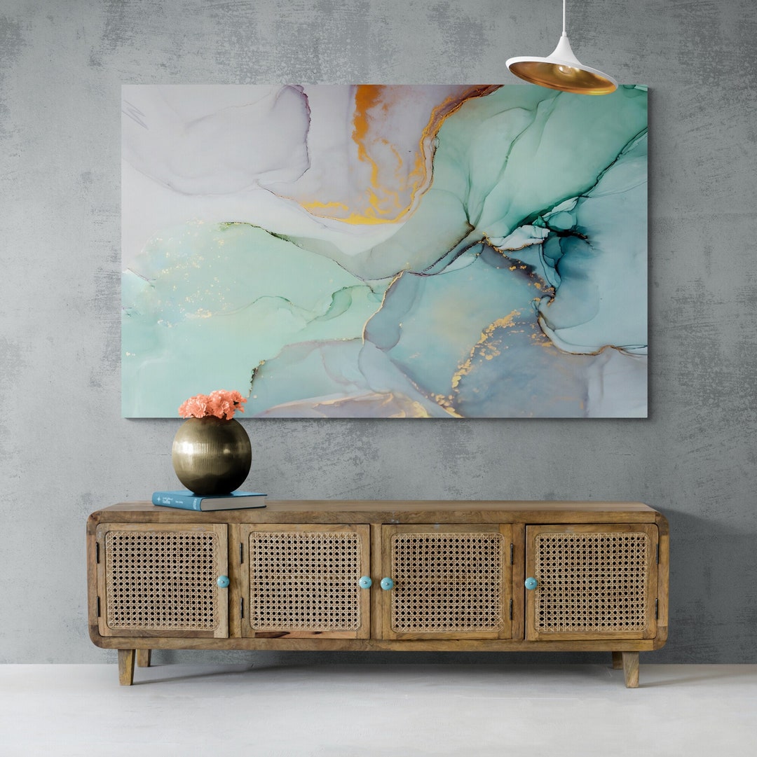 Marble Pattern Wall Art, Marble Pattern Framed Canvas, Green Marble ...