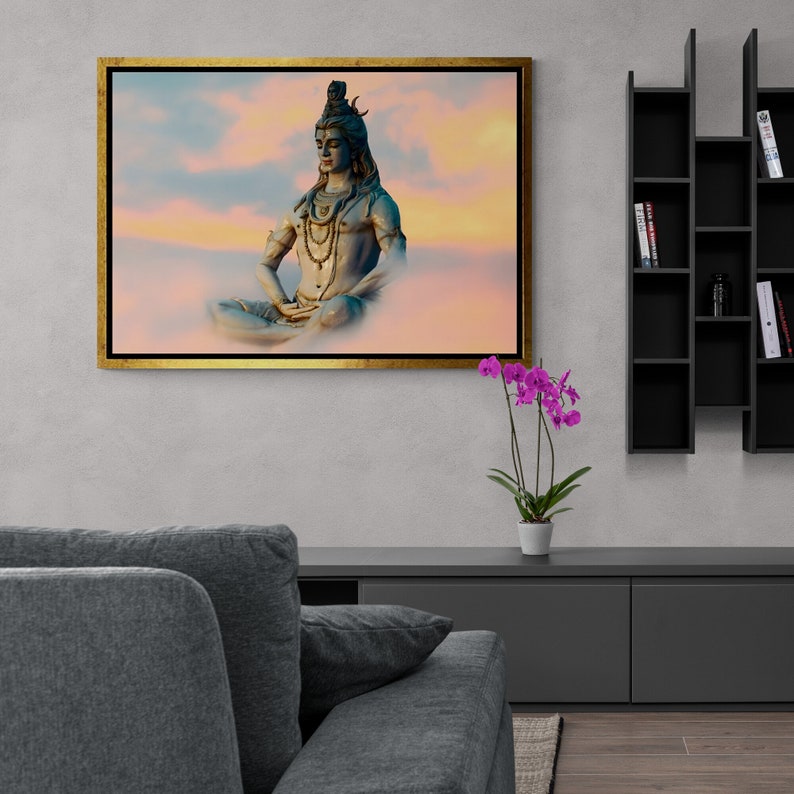 God Shiva Framed Canvas Hindu Gods Wall Art Spiritual - Etsy