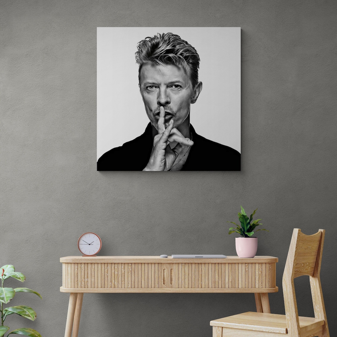David Bowie Hush Canvas, Handsome Man Wall Art, Contemporary Art, David ...