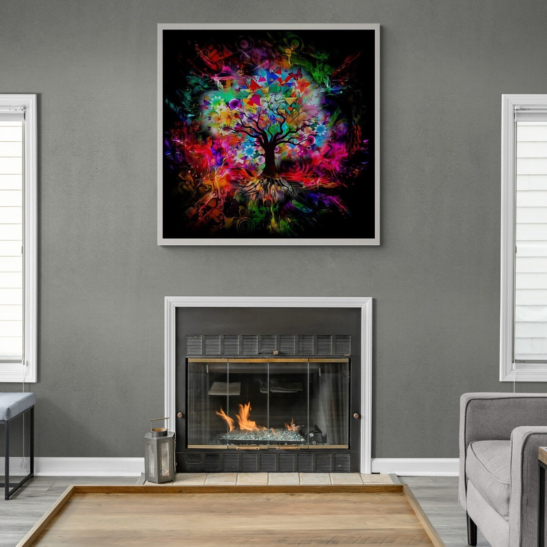 Tree of Life Framed Canvas, Tree Wall Art, Tree of Life Canvas ...