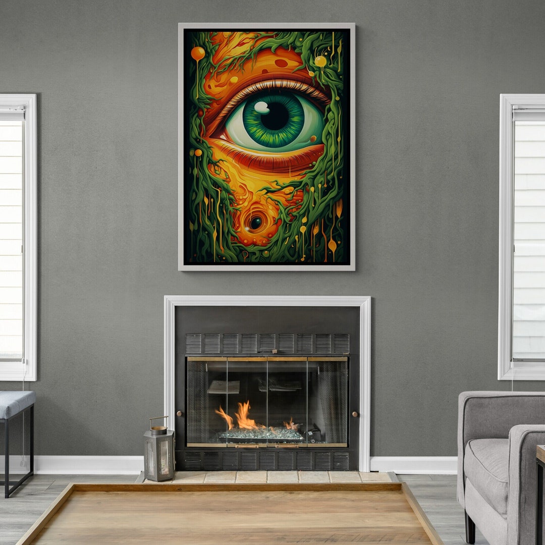 Surreal Eye Canvas, Abstract Wall Art, Colorful Eye Framed Canvas ...