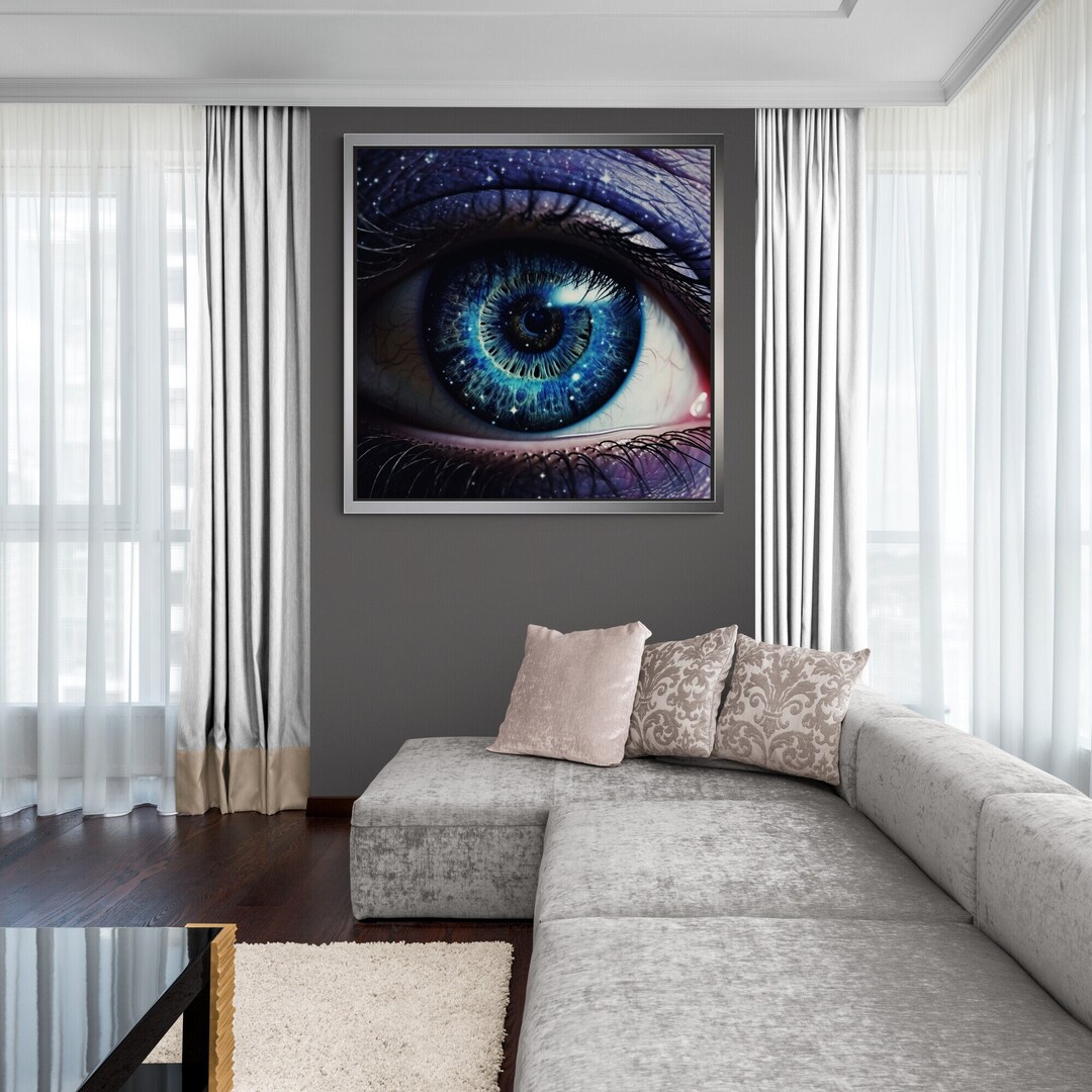 Blue Eye Framed Canvas, Abstract Eye Wall Art, Luxury Canvas, Aesthetic ...
