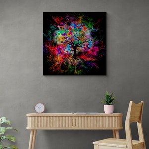 Tree of Life Framed Canvas, Tree Wall Art, Tree of Life Canvas ...
