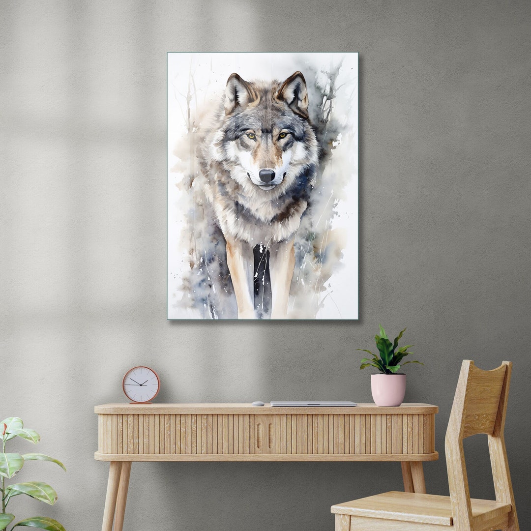 Tempered Glass Wall Art, Wolf Portrait Wall Art, Glass Wall Art, Wall ...