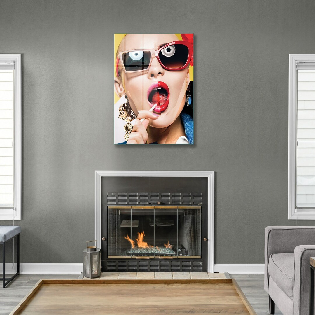 Glass Wall Art, Women With Glasses Wall Art, Tempered Glass Wall Art ...