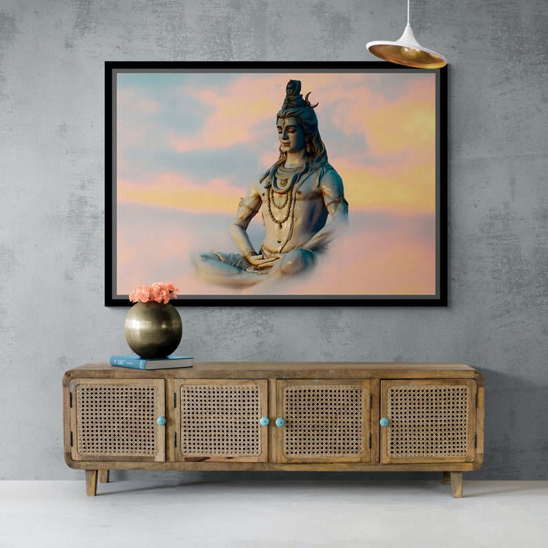 God Shiva Framed Canvas Hindu Gods Wall Art Spiritual - Etsy