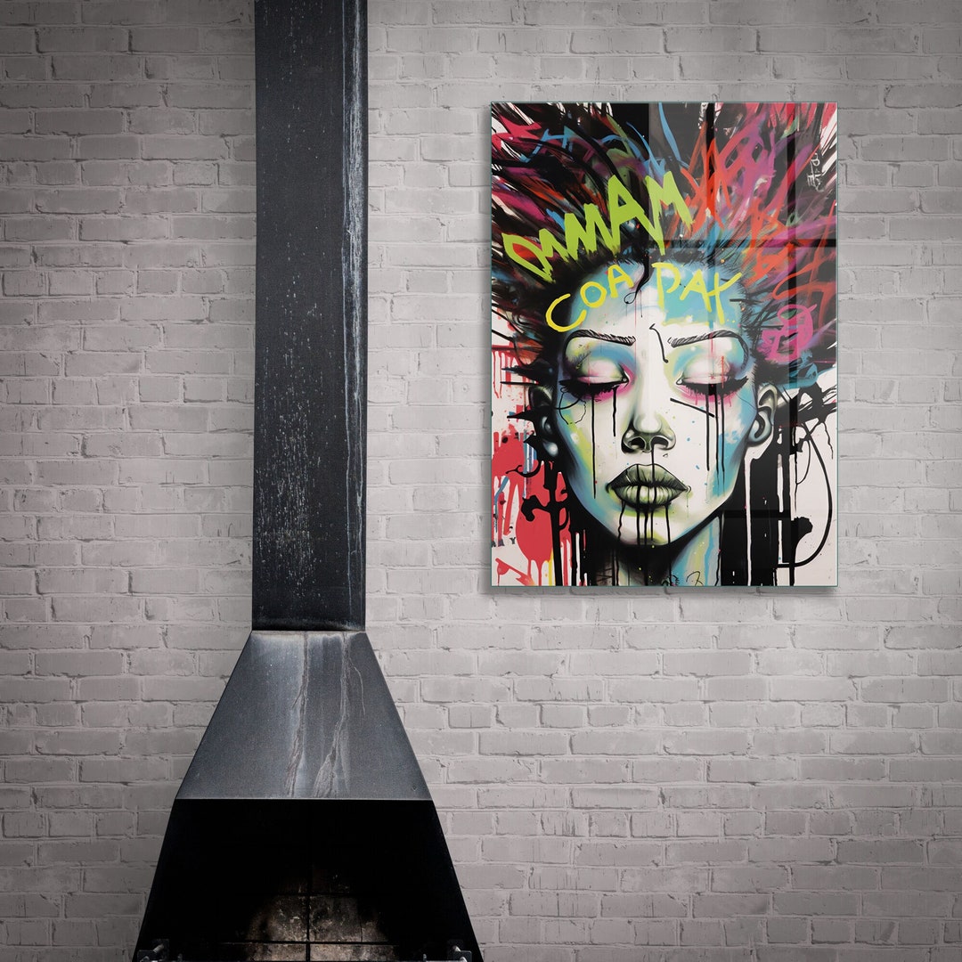 Tempered Glass Wall Art Pop Art Woman Wall Art Glass Wall Art Wall Hangings Large Wall Art
