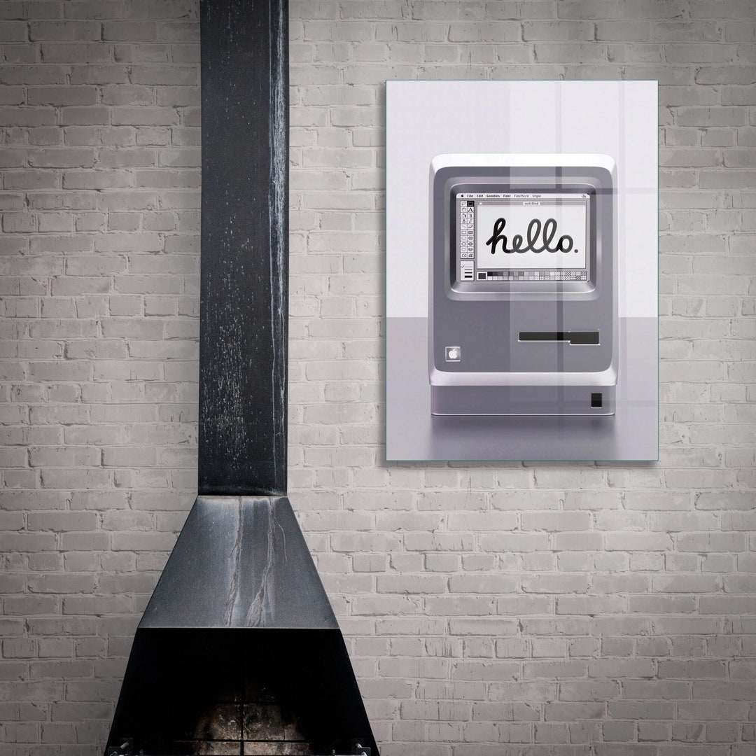 Glass Wall Art, Old Computer Wall Art, Tempered Glass Art, Wall ...