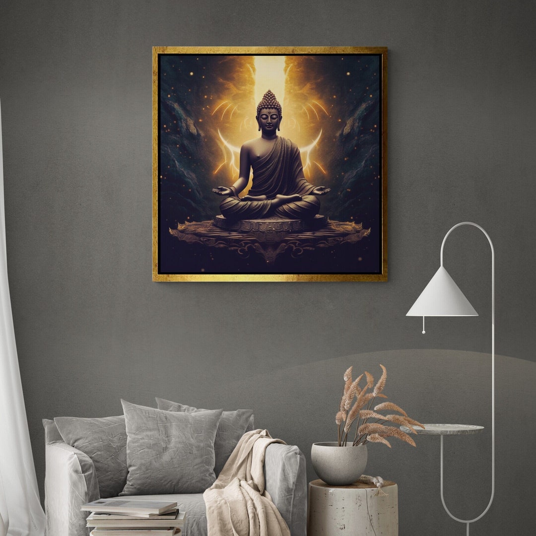 Buddha Sculpture Wall Art, Buddha Framed Canvas, Asian Wall Art ...