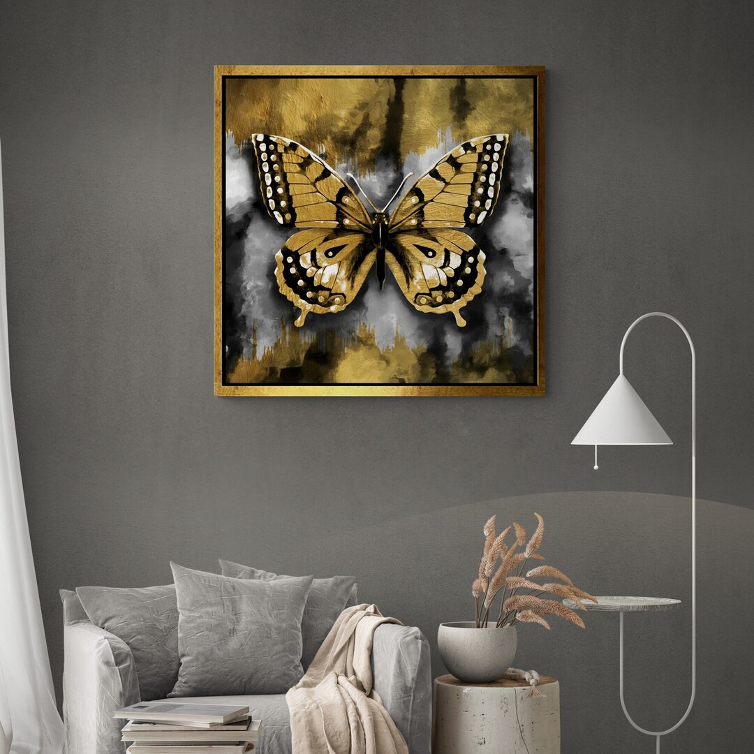 Colorful Butterfly Canvas, Butterfly Wall Art, Animal Canvas, Large ...