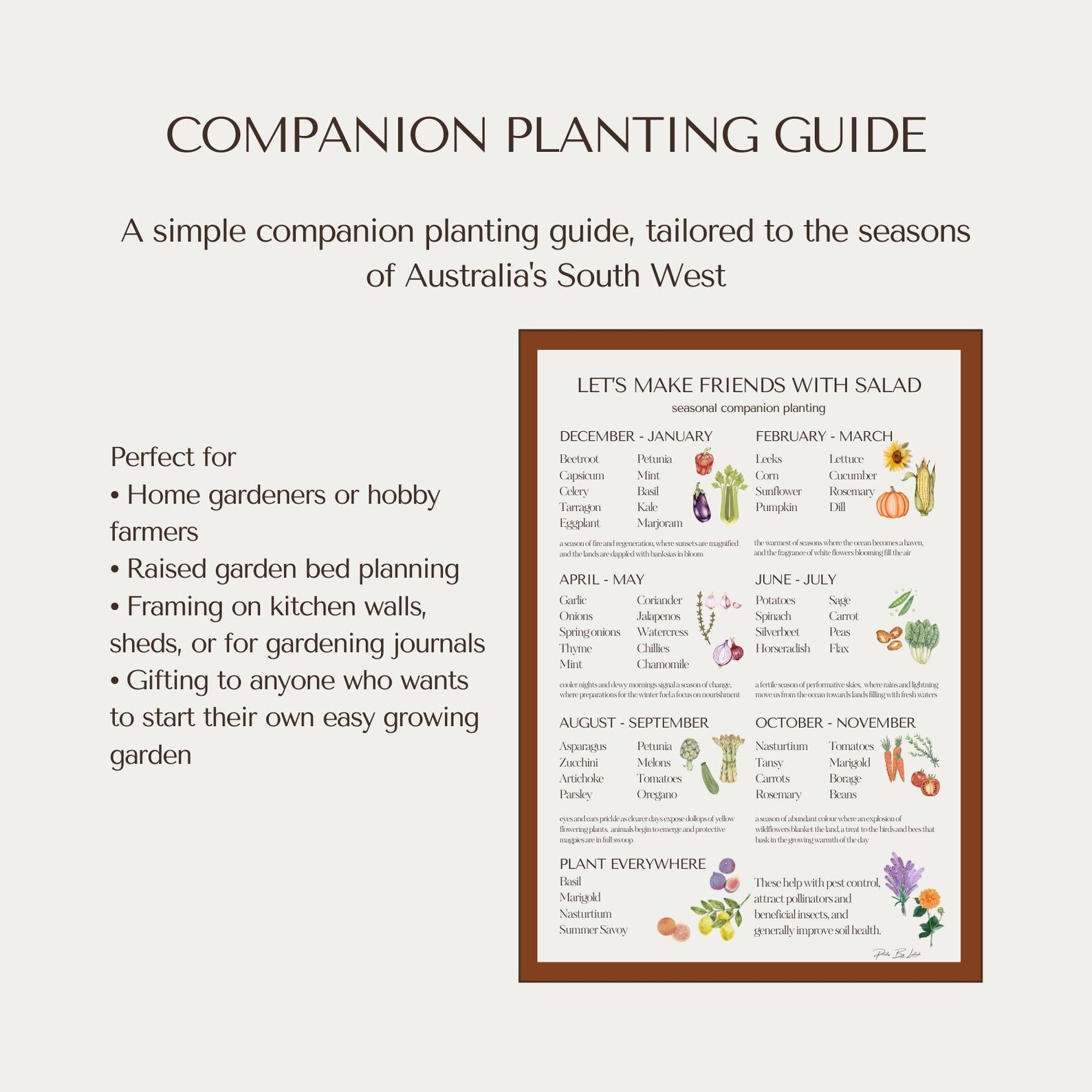 Companion Planting Guide Printable for Easy Gardening - Etsy