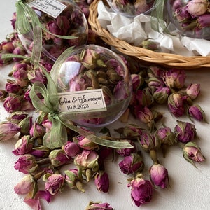 Rose Tea in Ball Sphere , Rustic Wedding Vavor, Personalized Tea Favors ...