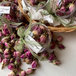 Rose Tea in Ball Sphere , Rustic Wedding Vavor, Personalized Tea Favors ...