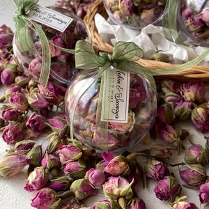 Rose Tea in Ball Sphere , Rustic Wedding Vavor, Personalized Tea Favors ...