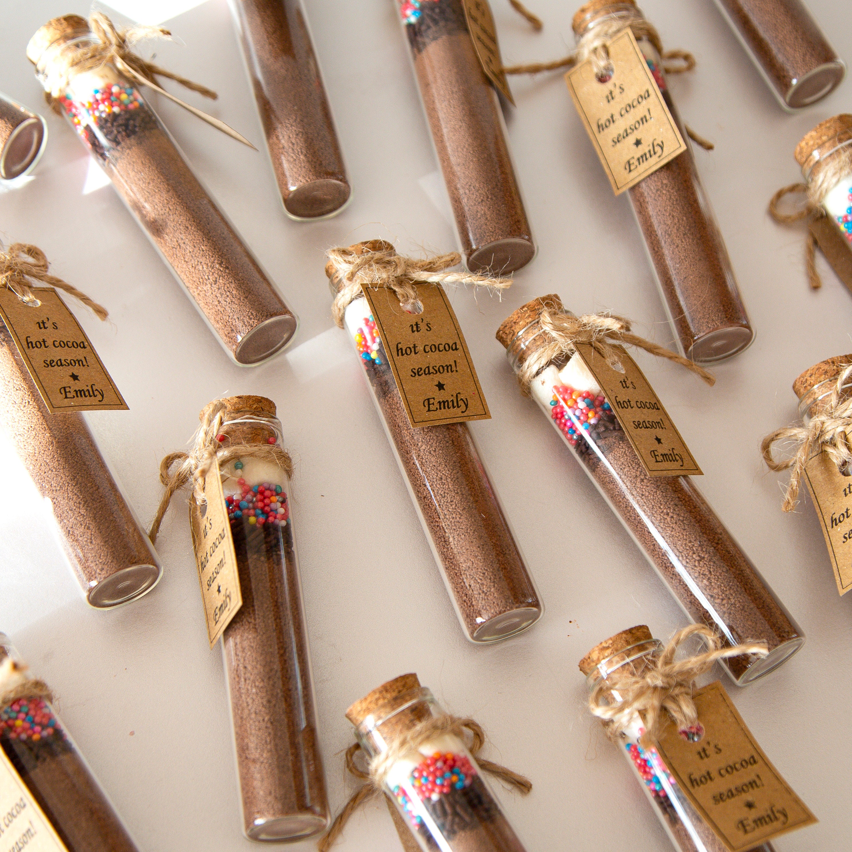 Hot Chocolate With Marshmallow, Hot Chocolate Wedding Favour in Tube ...