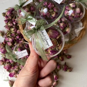 Rose Tea in Ball Sphere , Rustic Wedding Vavor, Personalized Tea Favors ...