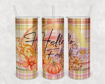 Hello Fall Tumbler Wrap Digital Download, Digital, Download, Tumbler ...