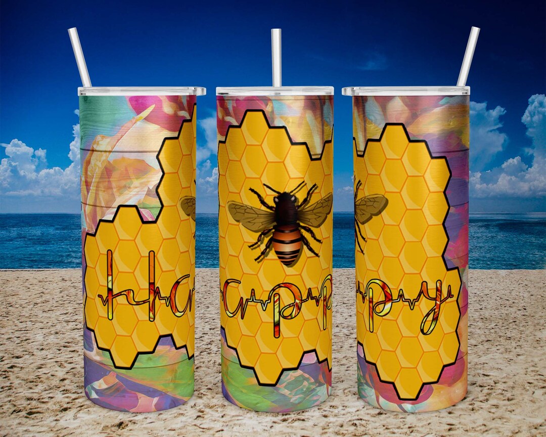 Bee Happy Bumblebee Tumbler Wrap - Etsy