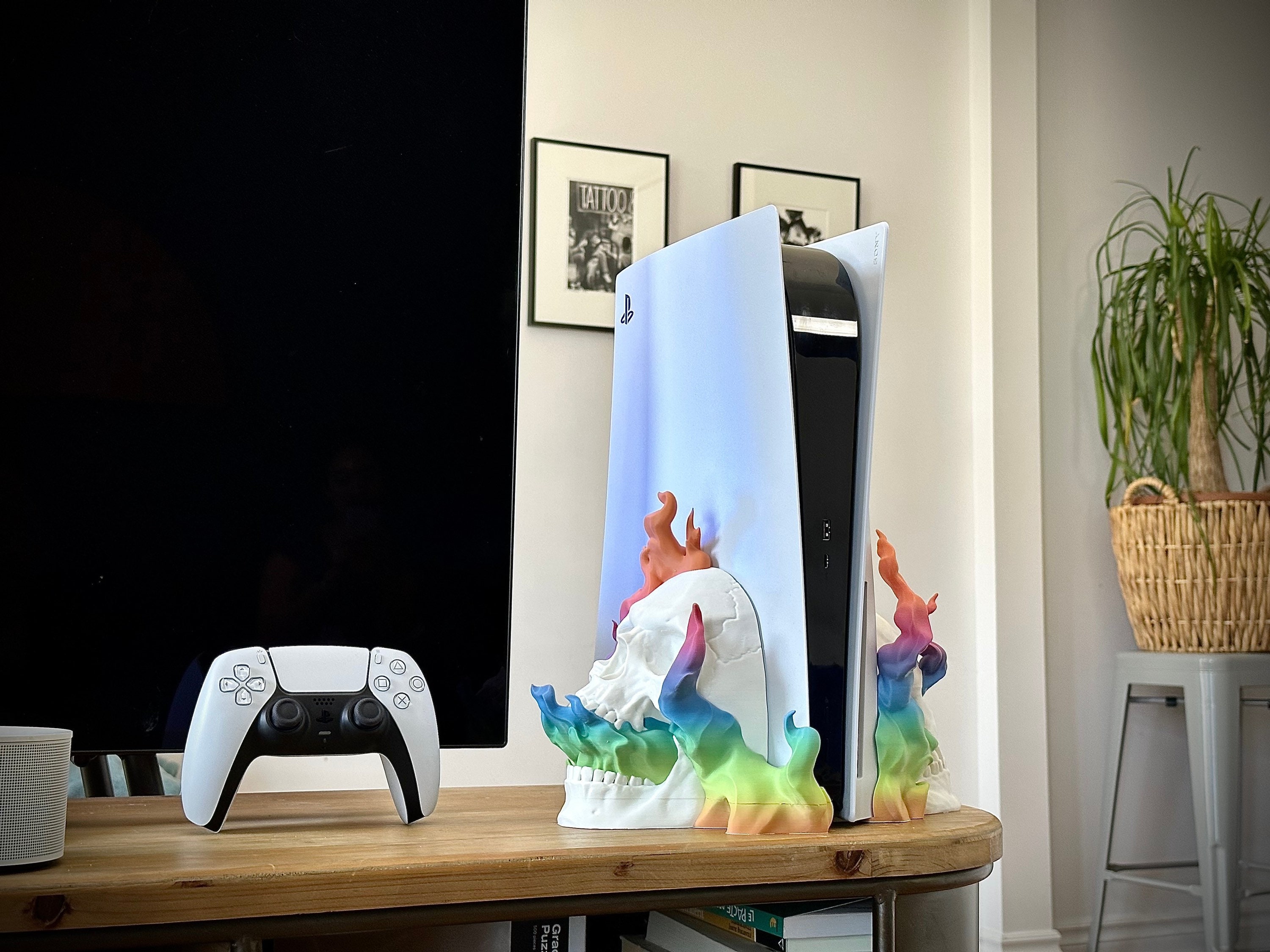 PS5 Flaming Skull Stand Ps5 Gifts Ps5 Accessories Playstation Gifts ...