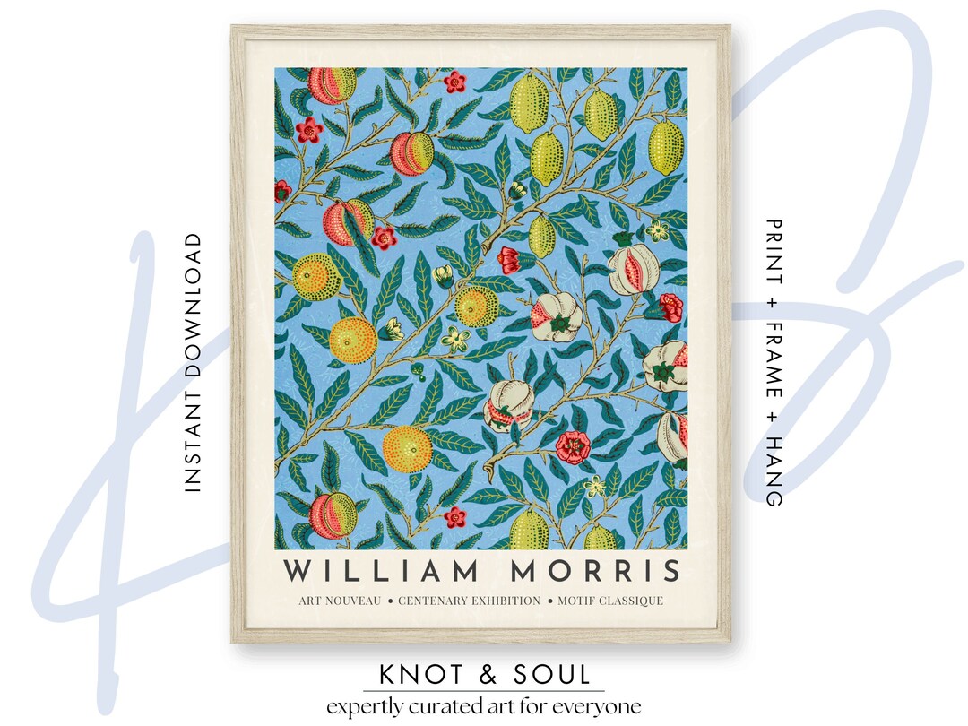 William Morris Four Fruits Vintage Classic Wall Art Decor Digital ...