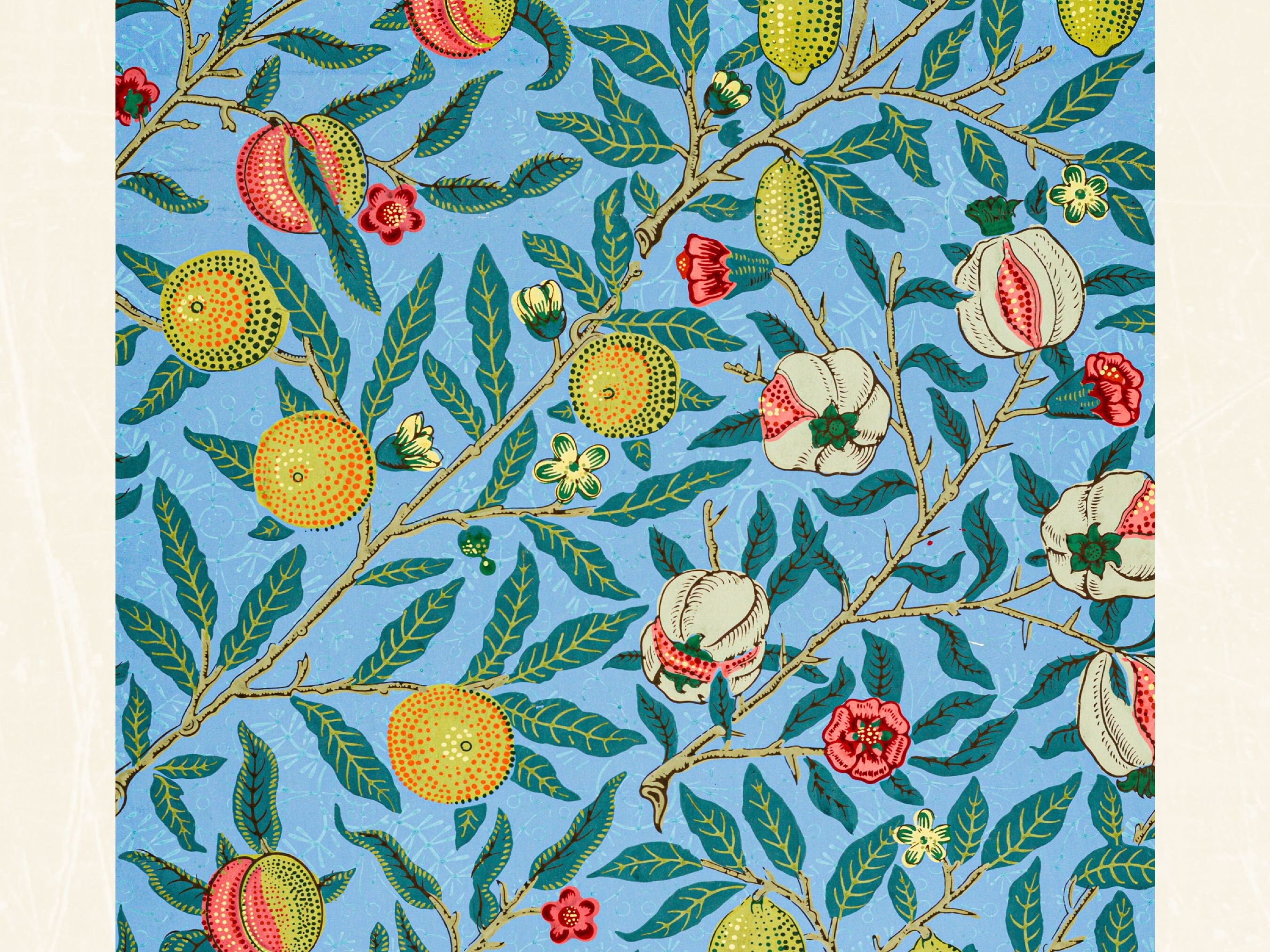 William Morris Four Fruits Vintage Classic Wall Art Decor Digital ...
