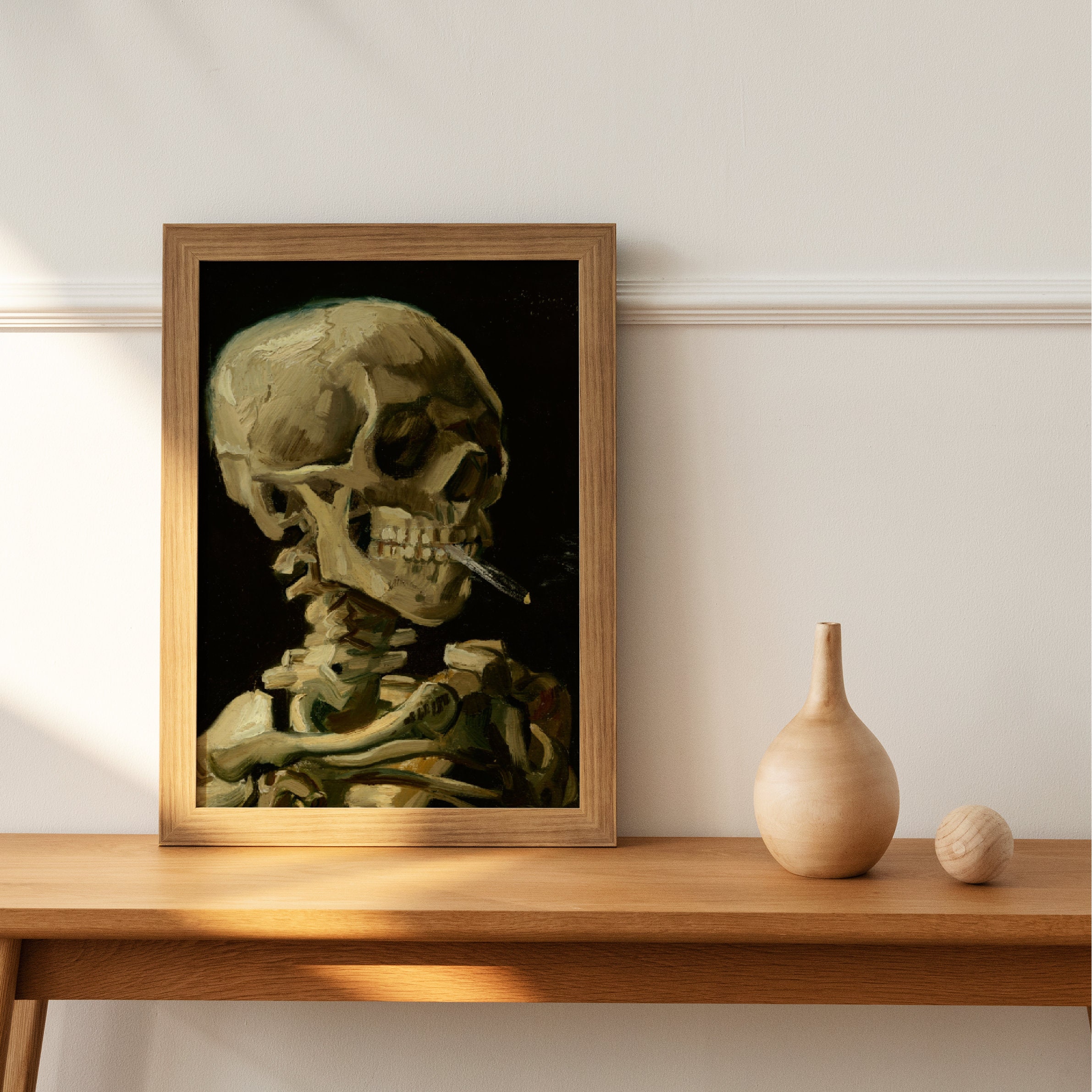 Van Gogh Classic Famous Skull PAINTING Vintage Classic Wall - Etsy