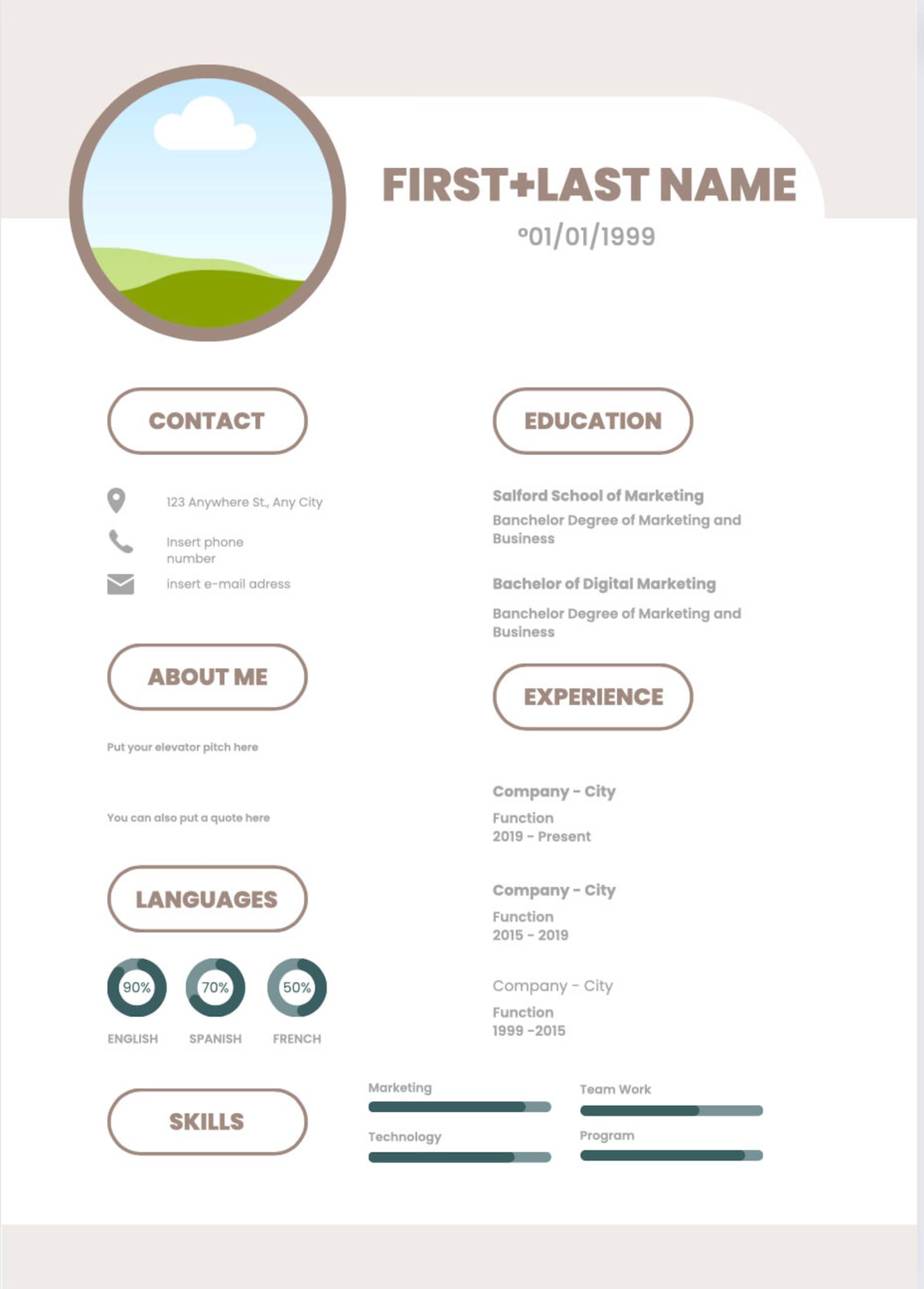 Simple Resume Template - Etsy