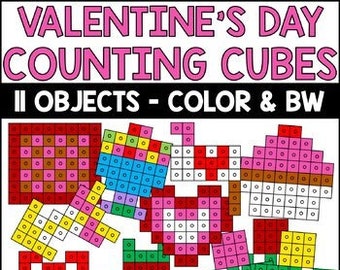 Spring Counting Cube Clipart for Fine Motor - Etsy