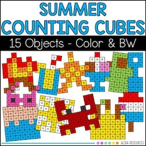 Summer Counting Cube Clipart - Etsy