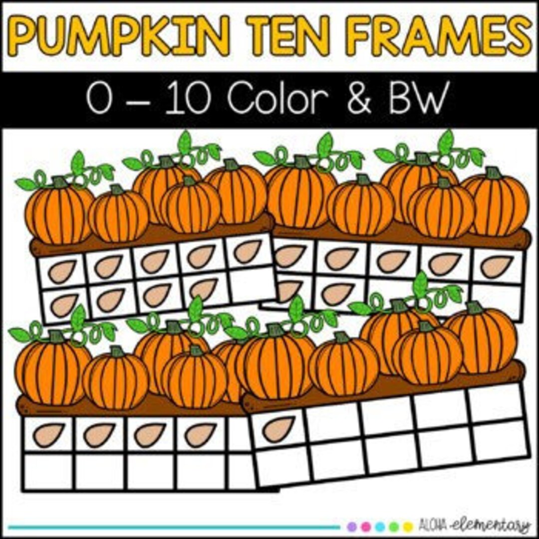 Pumpkin Ten Frames Clipart - Etsy