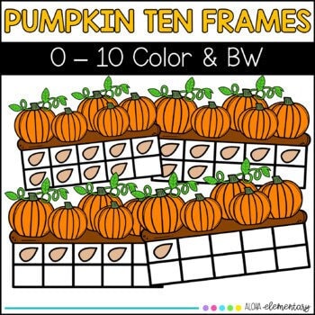 Pumpkin Ten Frames Clipart - Etsy