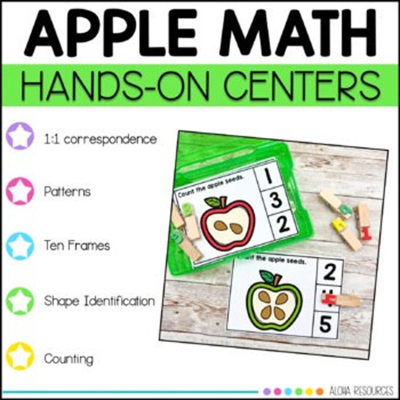 APPLE Math Hands on Centers and Activities for Prekindergarten and ...