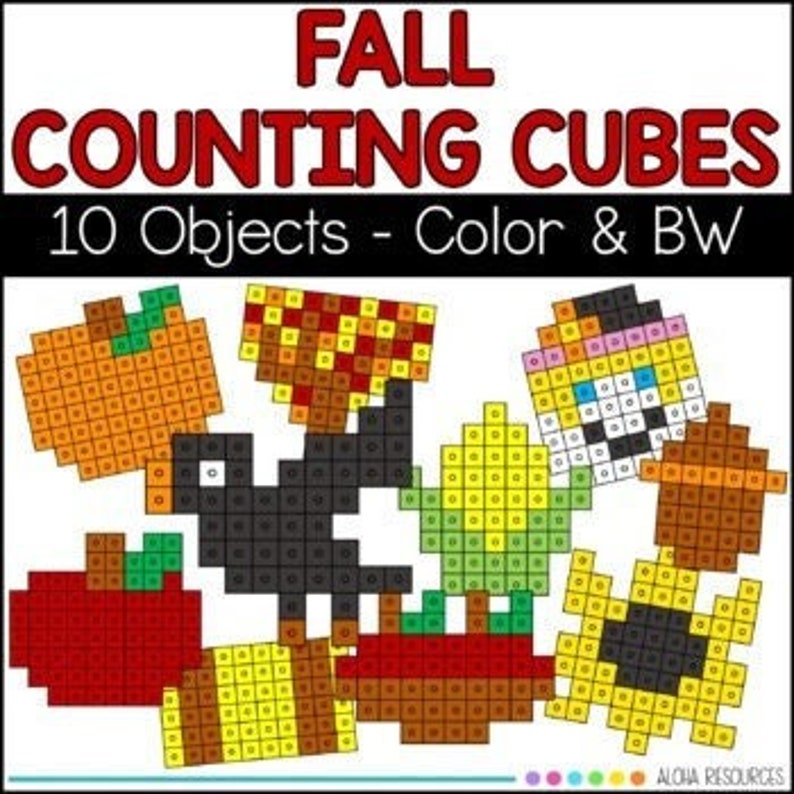 Fall Counting Cube Clipart - Etsy