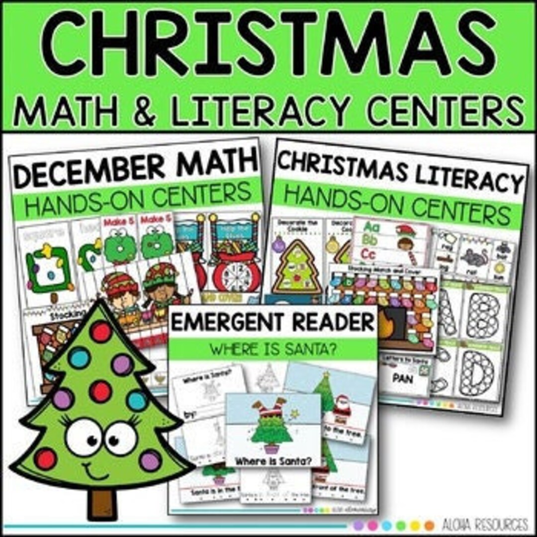 Christmas December Math and Literacy Hands-on Centers and Activities - Etsy