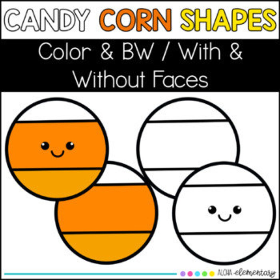 Candy Corn 2D Shapes Clipart - Etsy