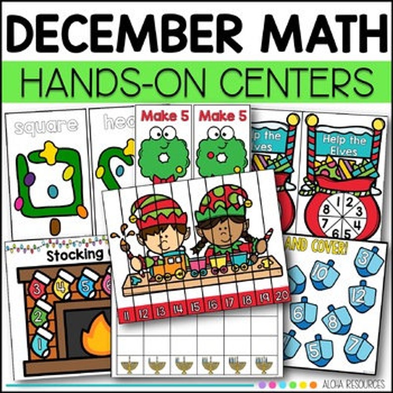 Christmas December Math and Literacy Hands-on Centers and Activities - Etsy