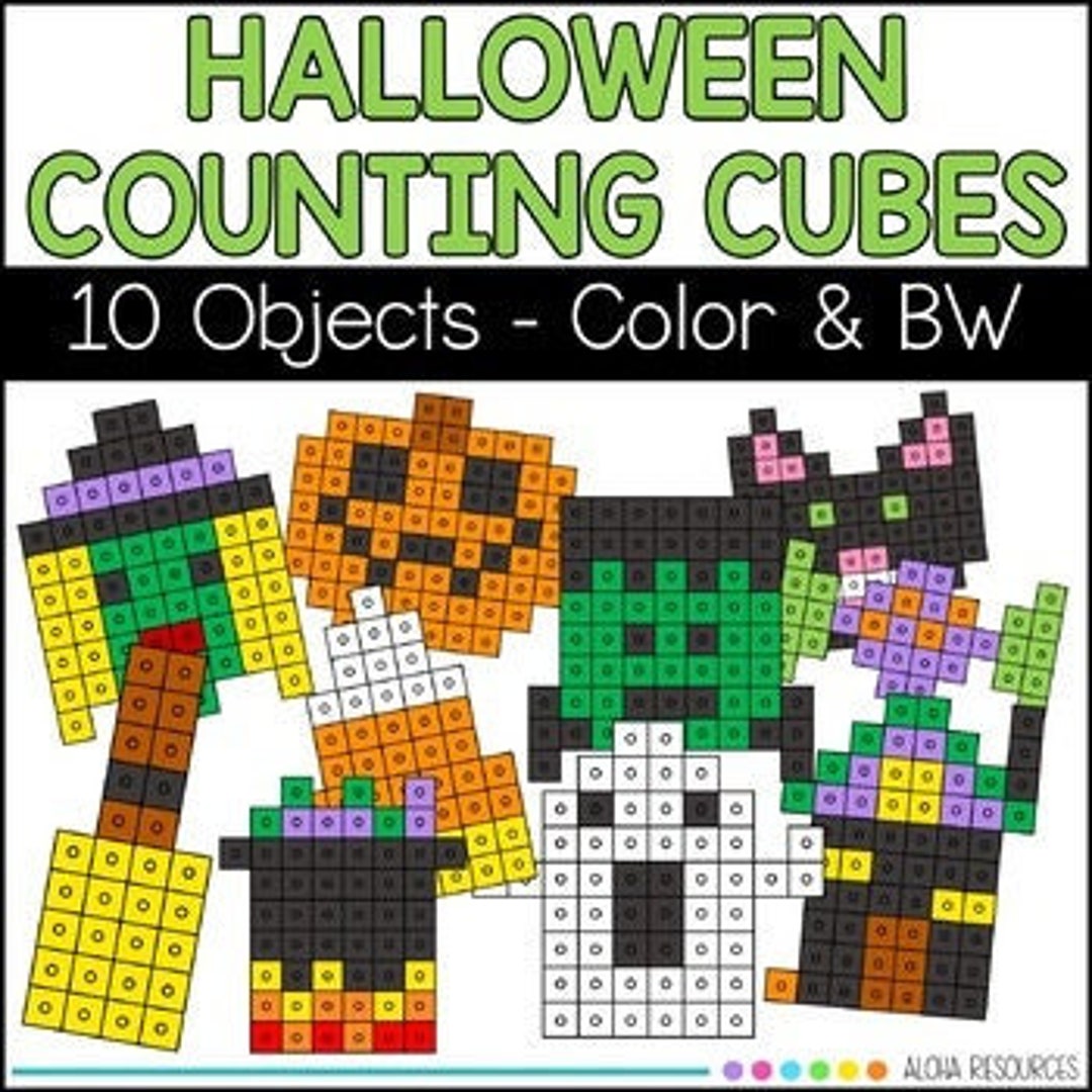 Halloween Counting Cube Clipart - Etsy
