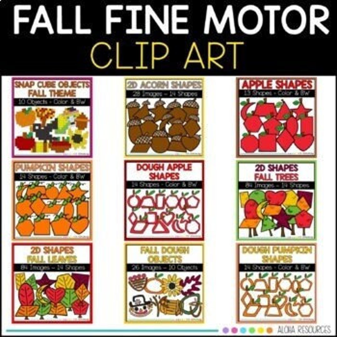 Fall Fine Motor Clipart Leaves Apples Acorns Pumpkins Dough Shapes ...