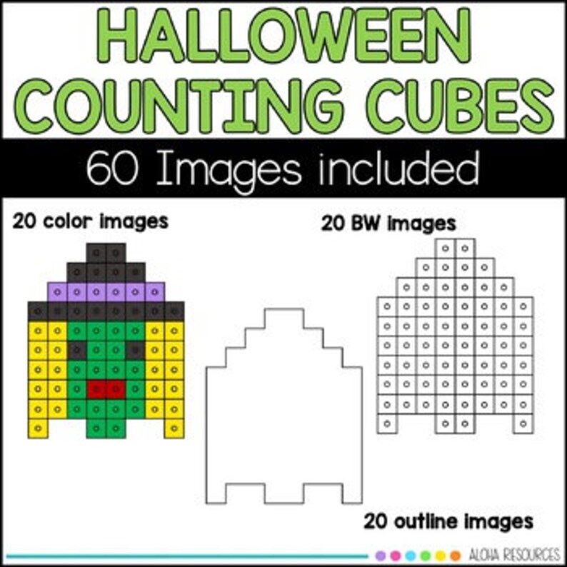 Halloween Counting Cube Clipart - Etsy