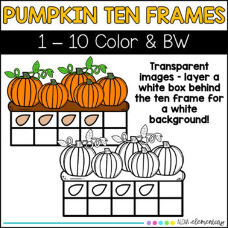 Pumpkin Ten Frames Clipart - Etsy