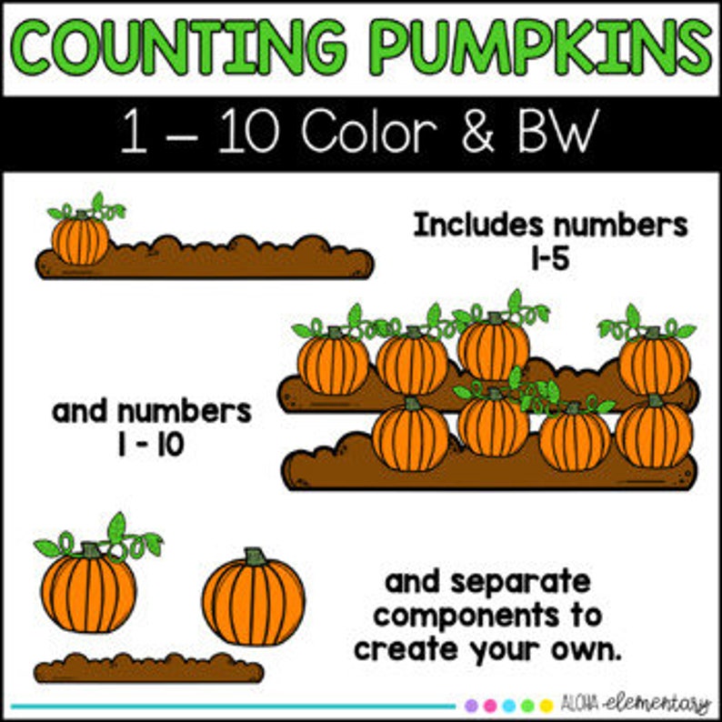 Counting Pumpkins Clipart - Etsy
