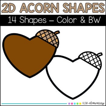 Acorn 2D Shapes Clipart - Etsy