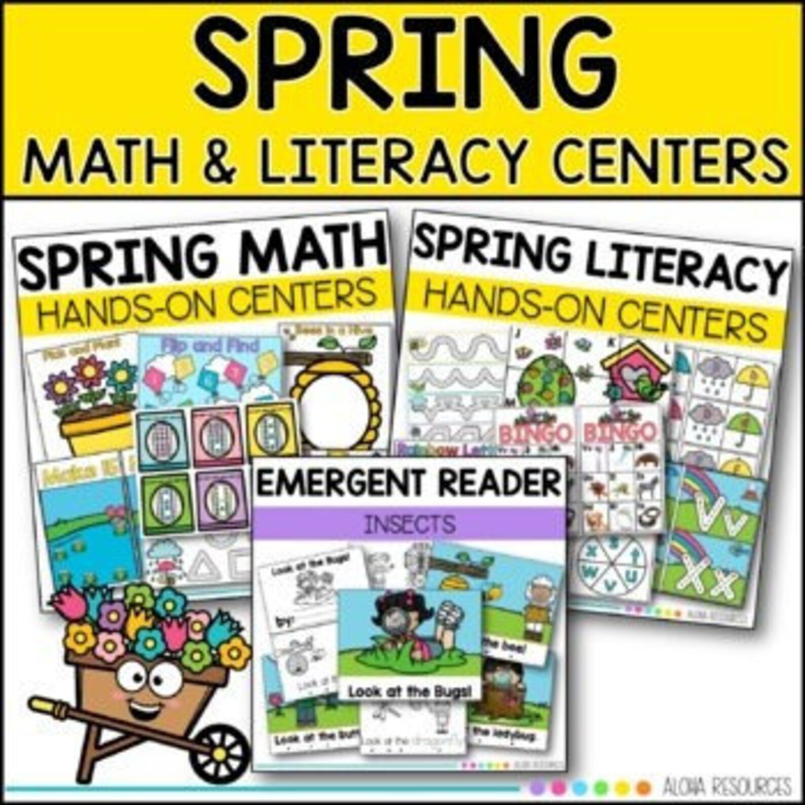Spring Math and Literacy Hands-on Centers and Activities for Prek and K ...