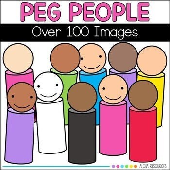 Peg People Clip Art - Etsy