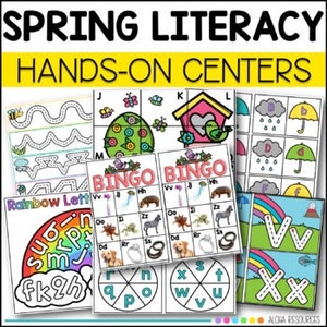 Spring Math and Literacy Hands-on Centers and Activities for Prek and K ...