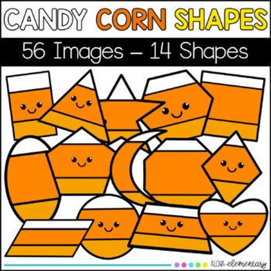 Candy Corn 2D Shapes Clipart - Etsy